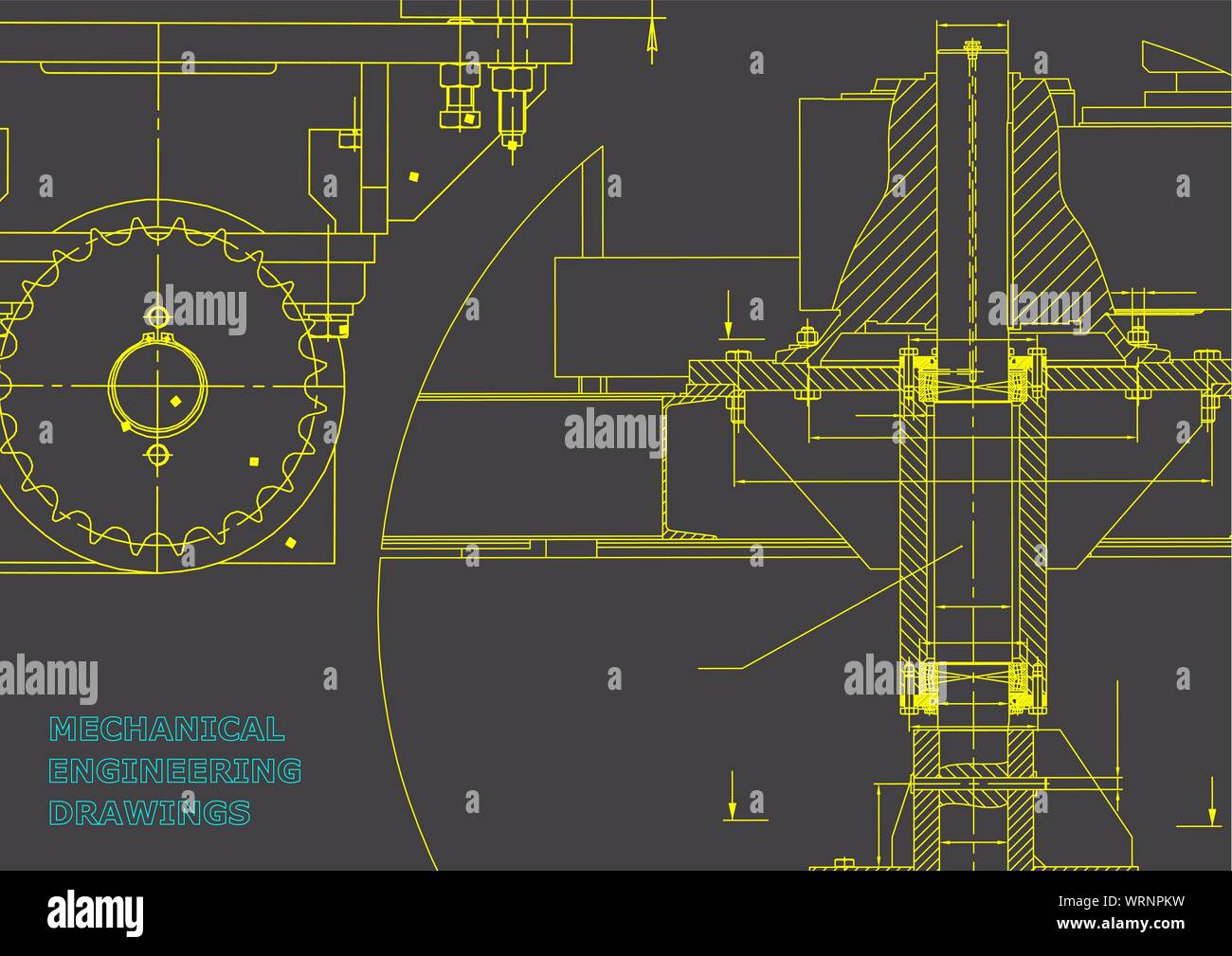 Blueprints. Engineering backgrounds. Mechanical engineering drawings ...