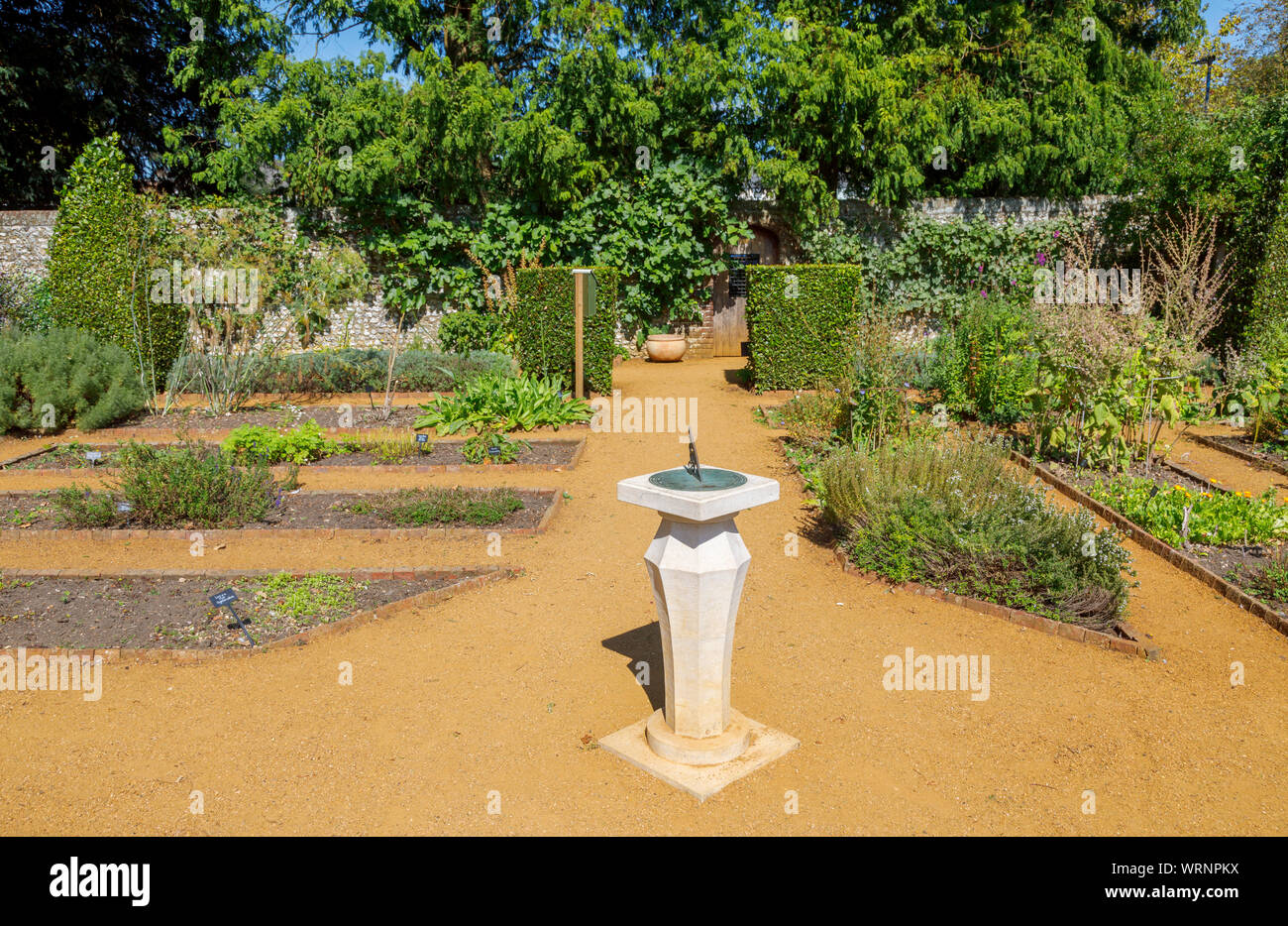 Sundial in the Physic Garden, a public botanical herb garden of ...