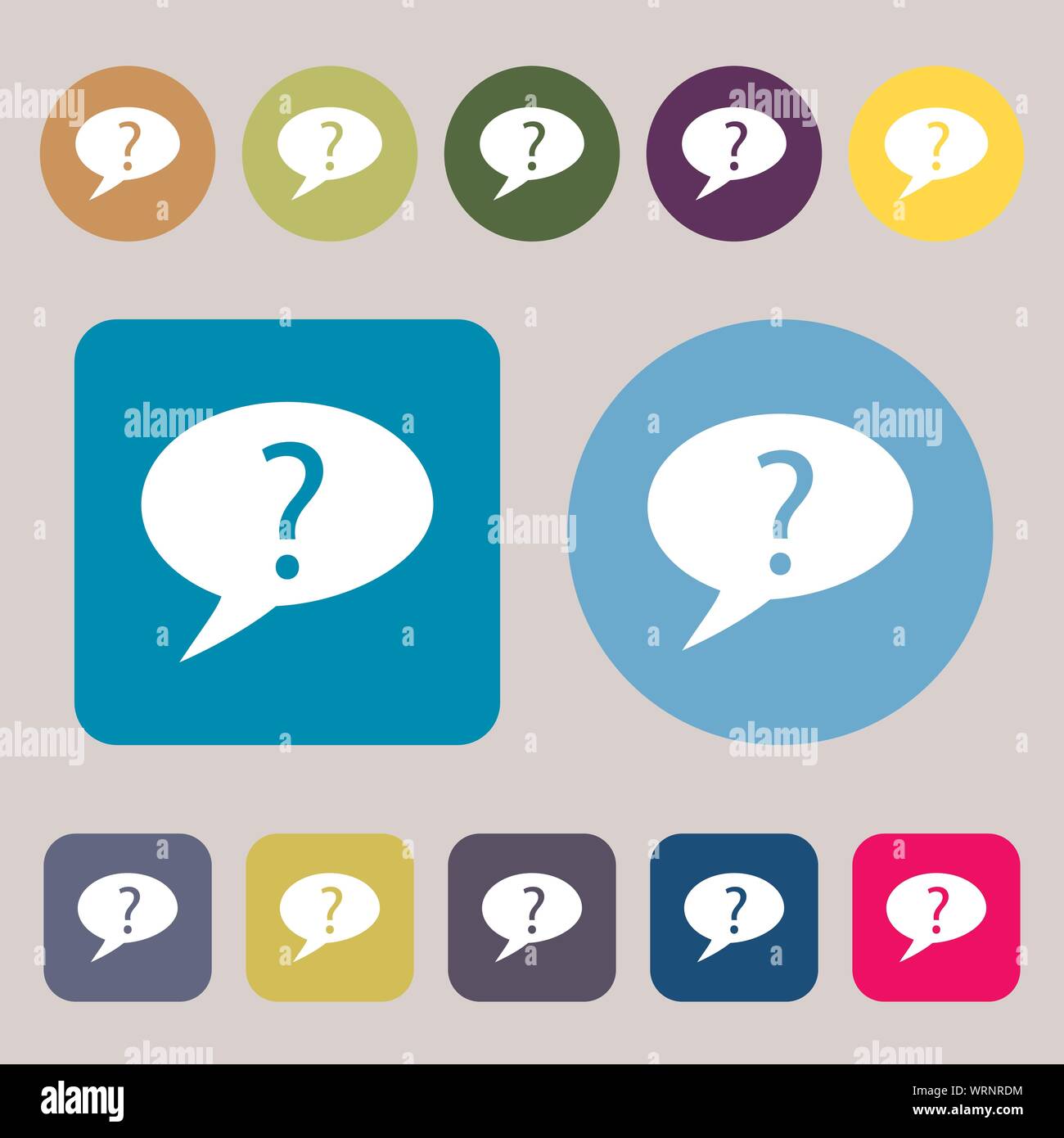 Question mark sign icon. Help speech bubble symbol. FAQ sign. 12 ...