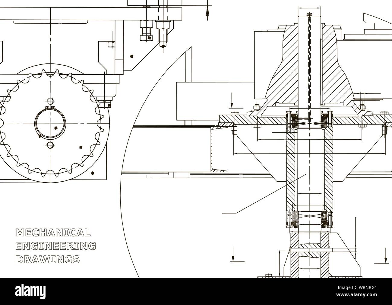Blueprints. Engineering backgrounds. Mechanical engineering drawings ...