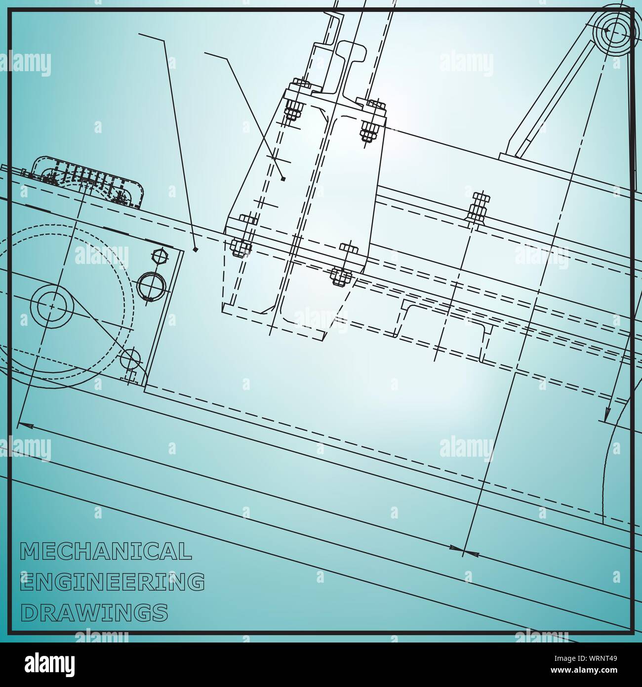Mechanical engineering drawings. Engineering illustration. Vector light ...