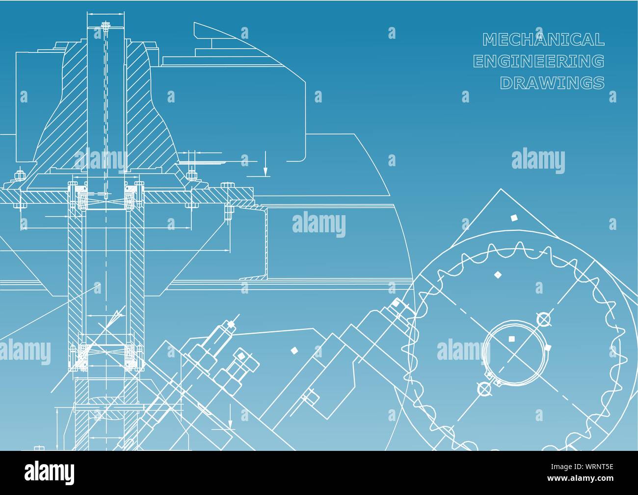 Engineering backgrounds. Mechanical engineering drawings. Cover ...