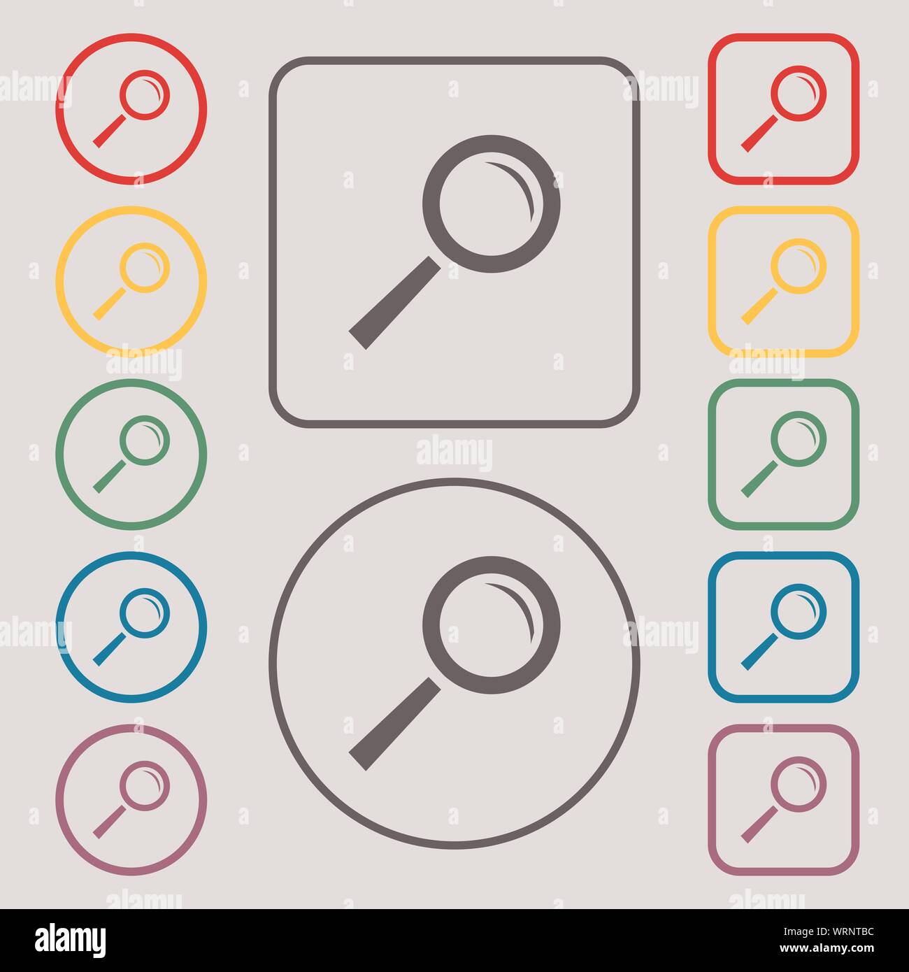 Magnifier glass sign icon. Zoom tool button. Navigation search symbol ...