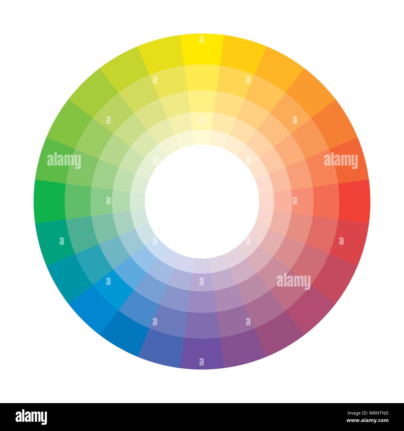 Polychrome Multicolor Spectral Rainbow Circle of 24 segments. The ...