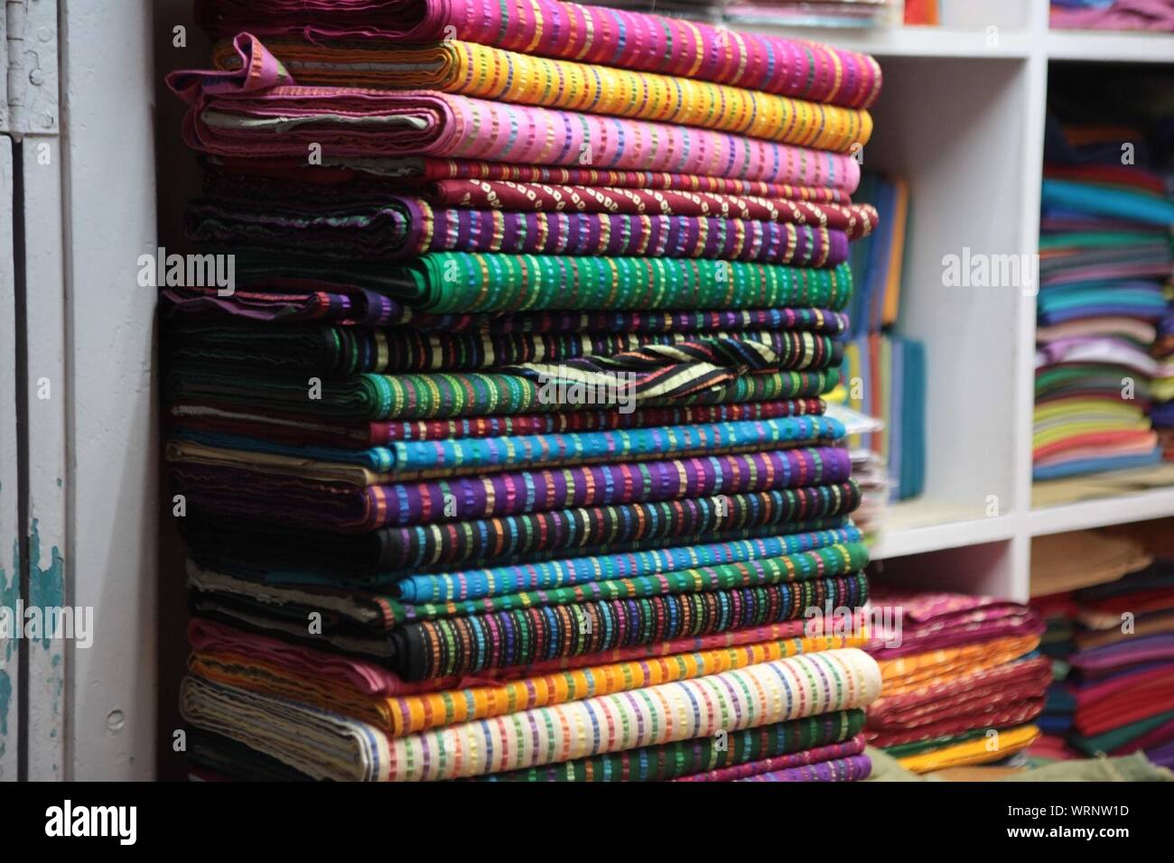 Textile industry stack fabric hi-res stock photography and images - Alamy