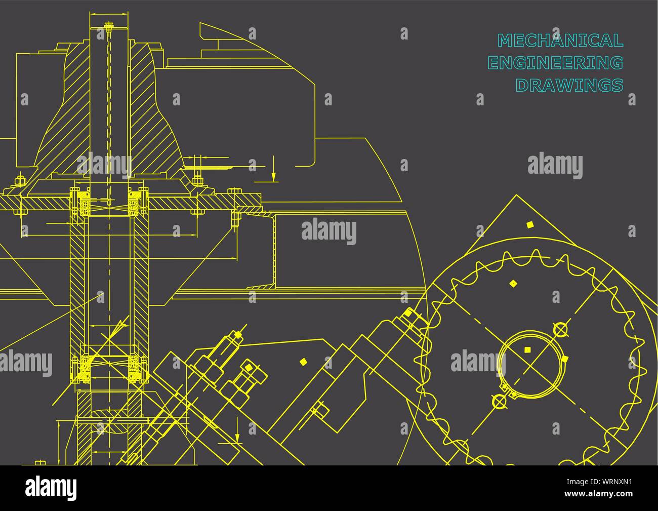 Engineering backgrounds. Mechanical engineering drawings. Cover ...
