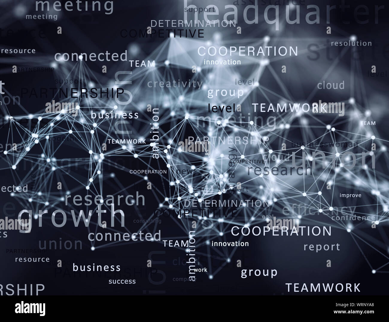 Internet network background with most important business terms Stock ...