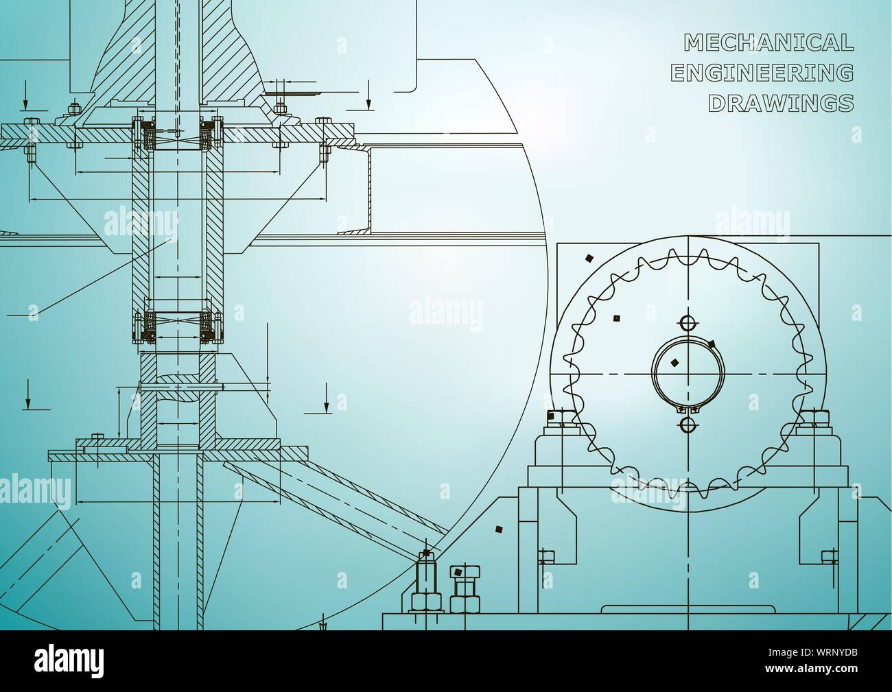 Engineering backgrounds. Mechanical engineering drawings. Blueprints ...