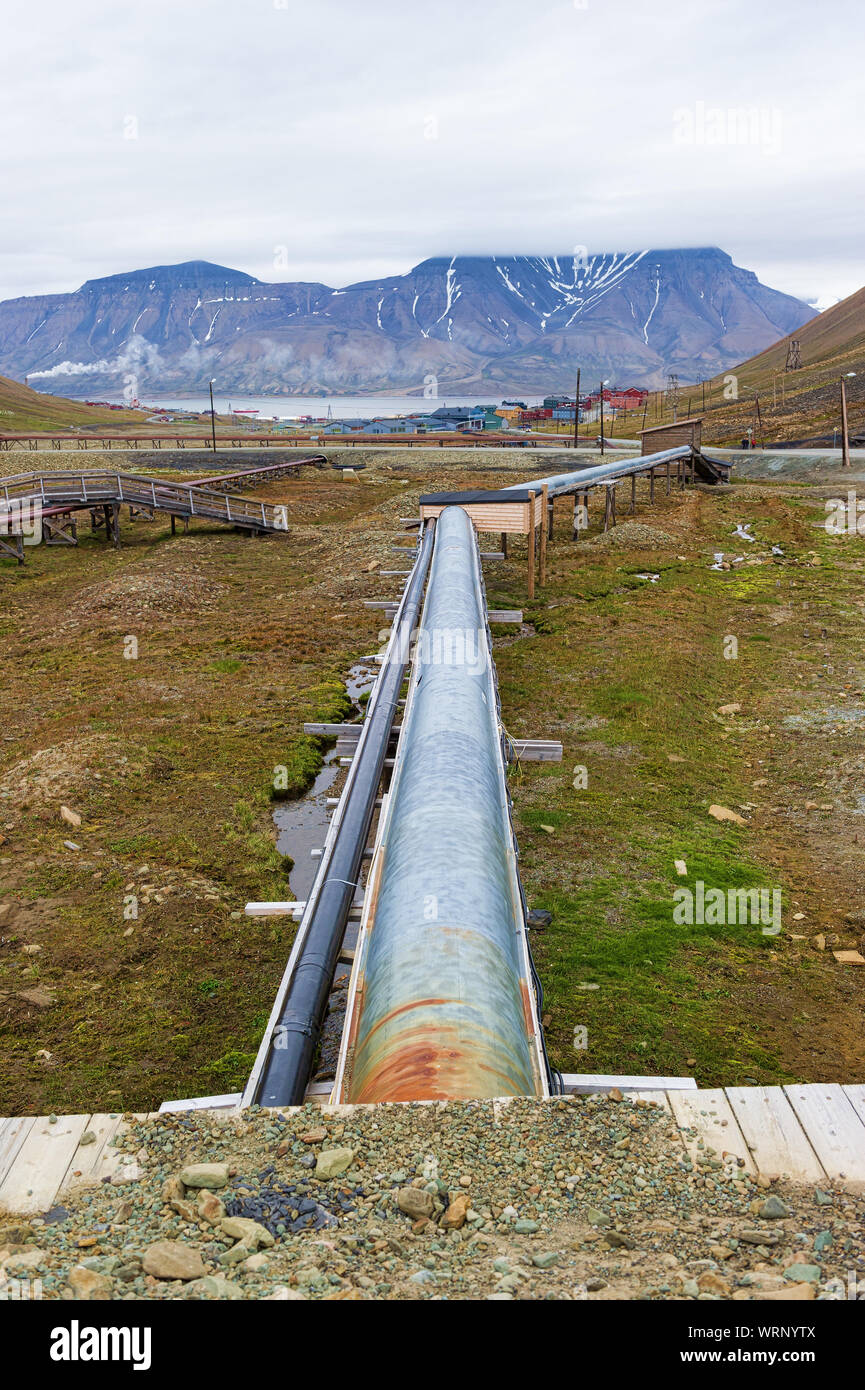 Steel pipeline, Longyearbyen, Svalbard, Norway Stock Photo - Alamy