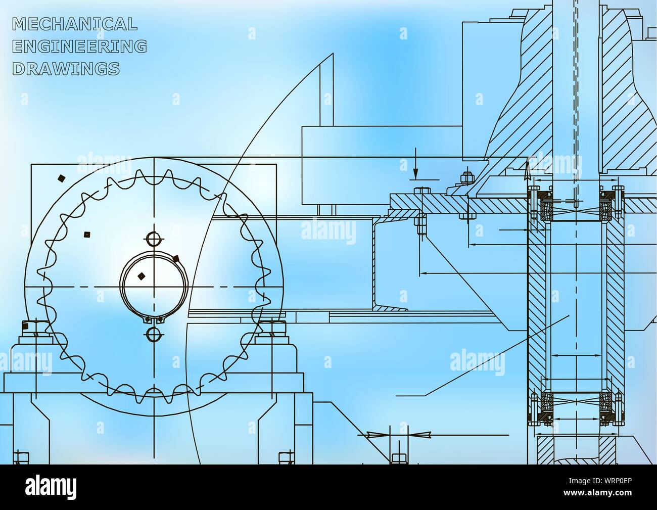 Blueprints. Engineering backgrounds. Mechanical engineering drawings ...