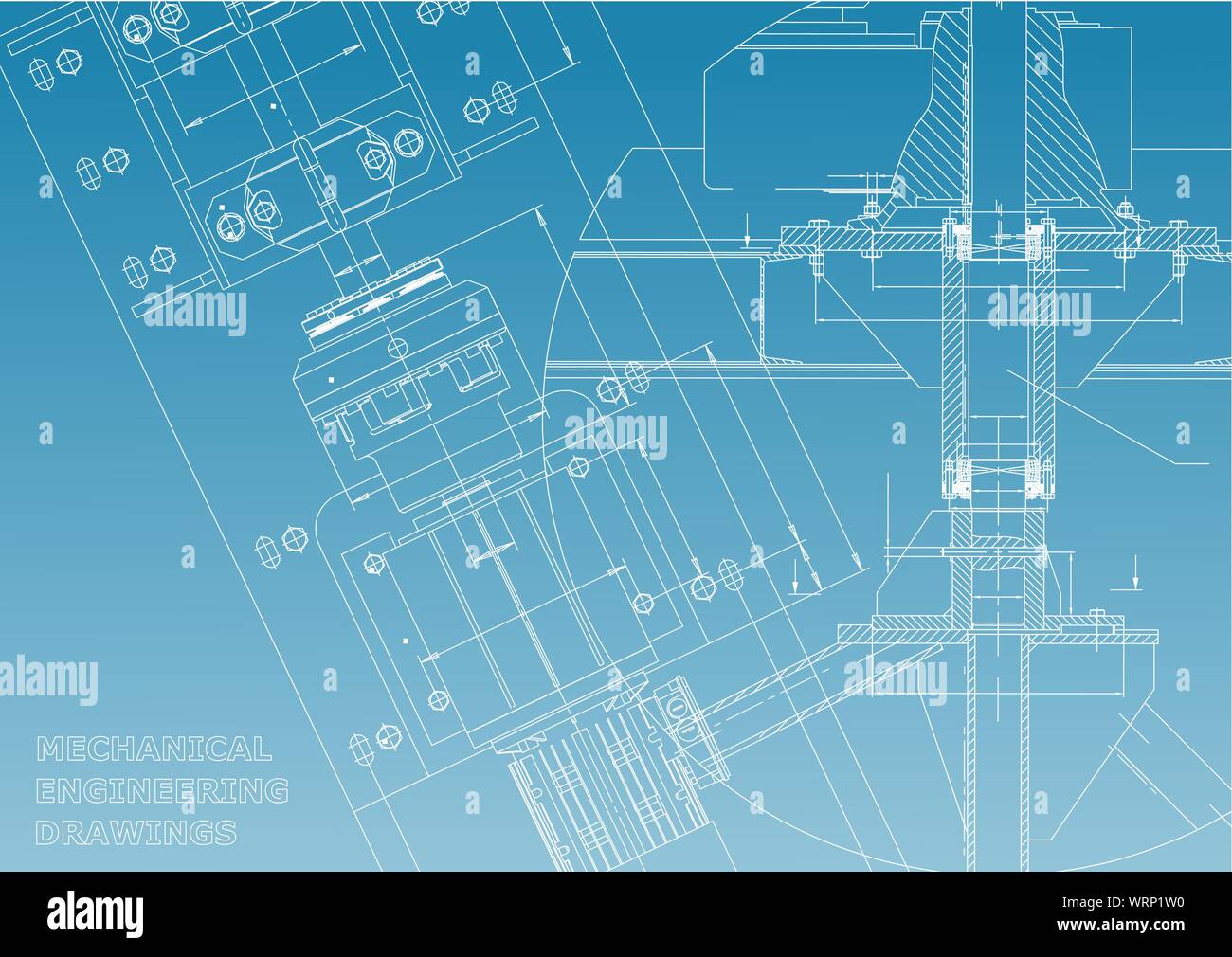 Blueprints. Mechanical engineering drawings. Technical Design. Cover ...
