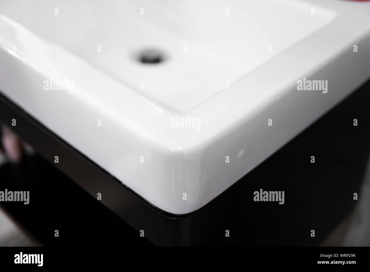 Modern white wash basin sink. Counter bathroom interior contemporary ...