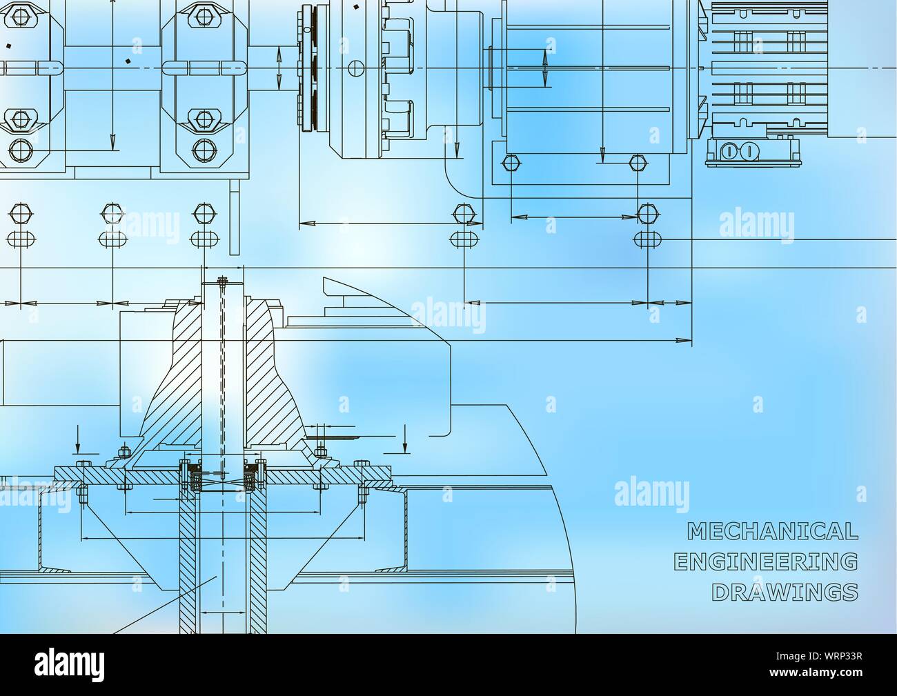 Mechanical engineering drawings. Technical Design. Engineering backgrounds. Blueprints. Blue ...