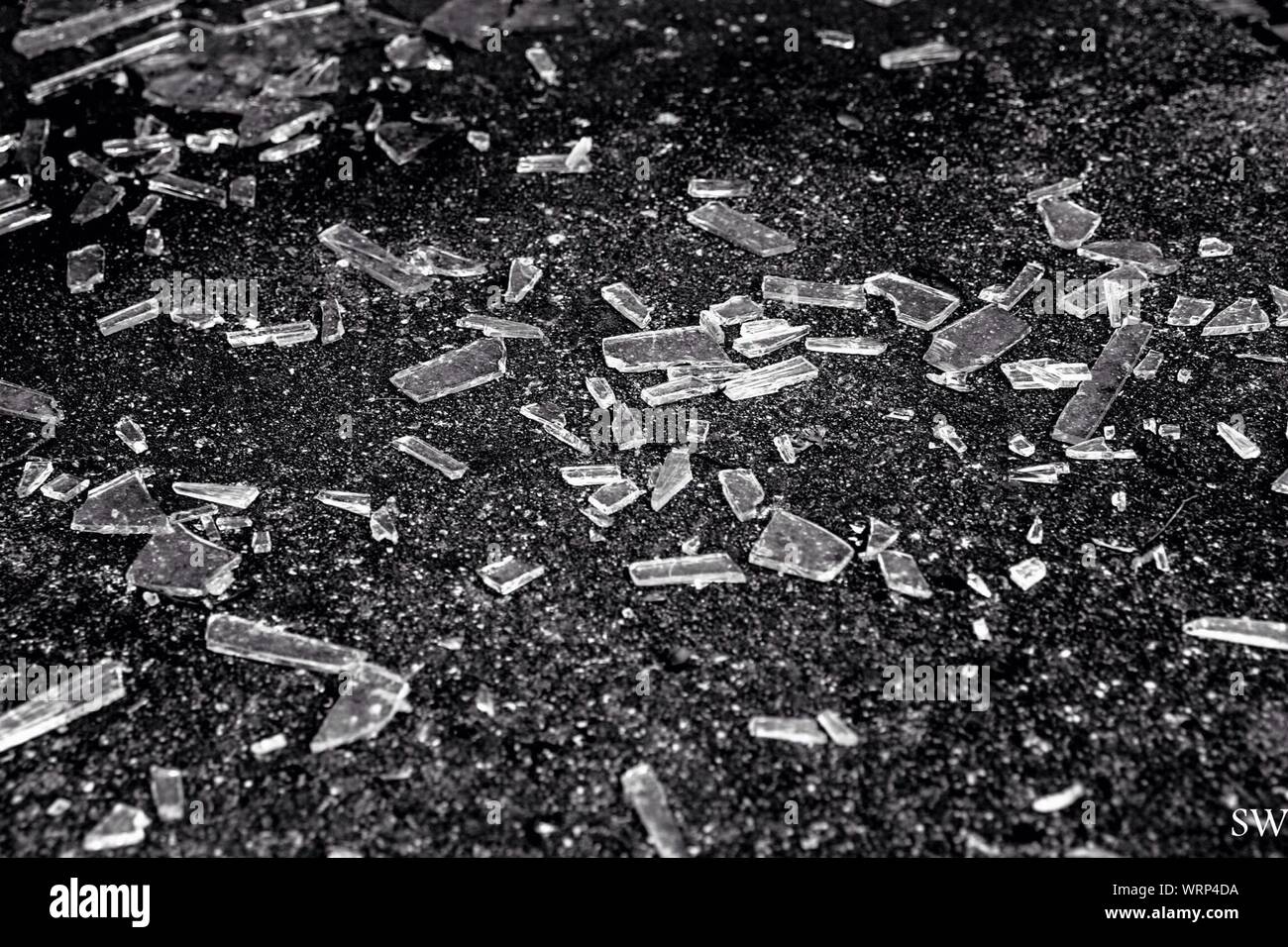 Broken Glass On Ground Stock Photos & Broken Glass On Ground Stock ...