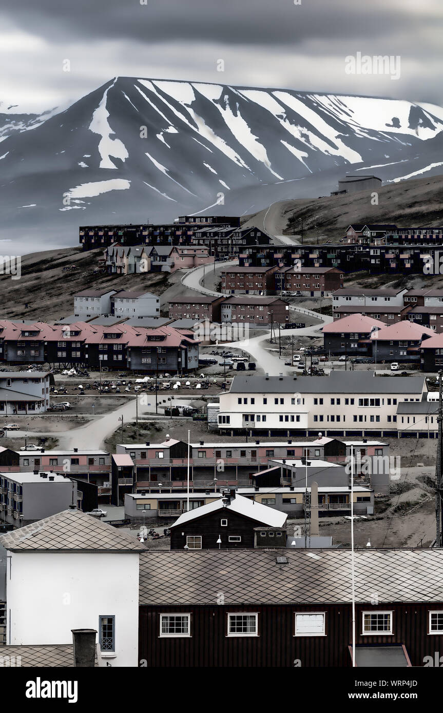 Overview of buildings, Longyearbyen, Svalbard, Norway Stock Photo - Alamy