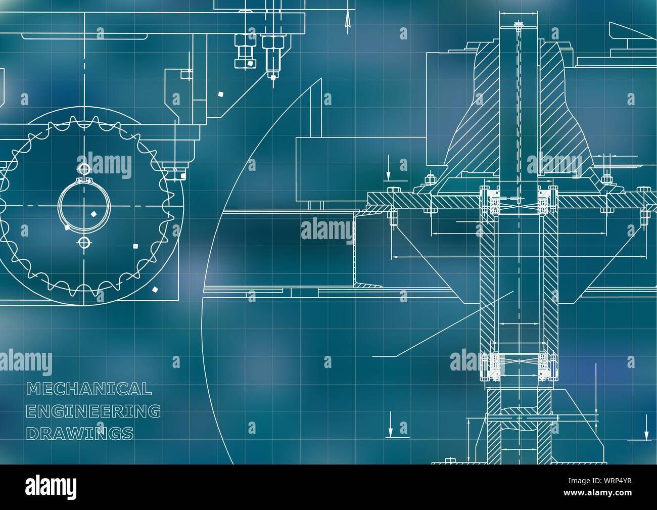 Blueprints. Engineering backgrounds. Mechanical engineering drawings ...