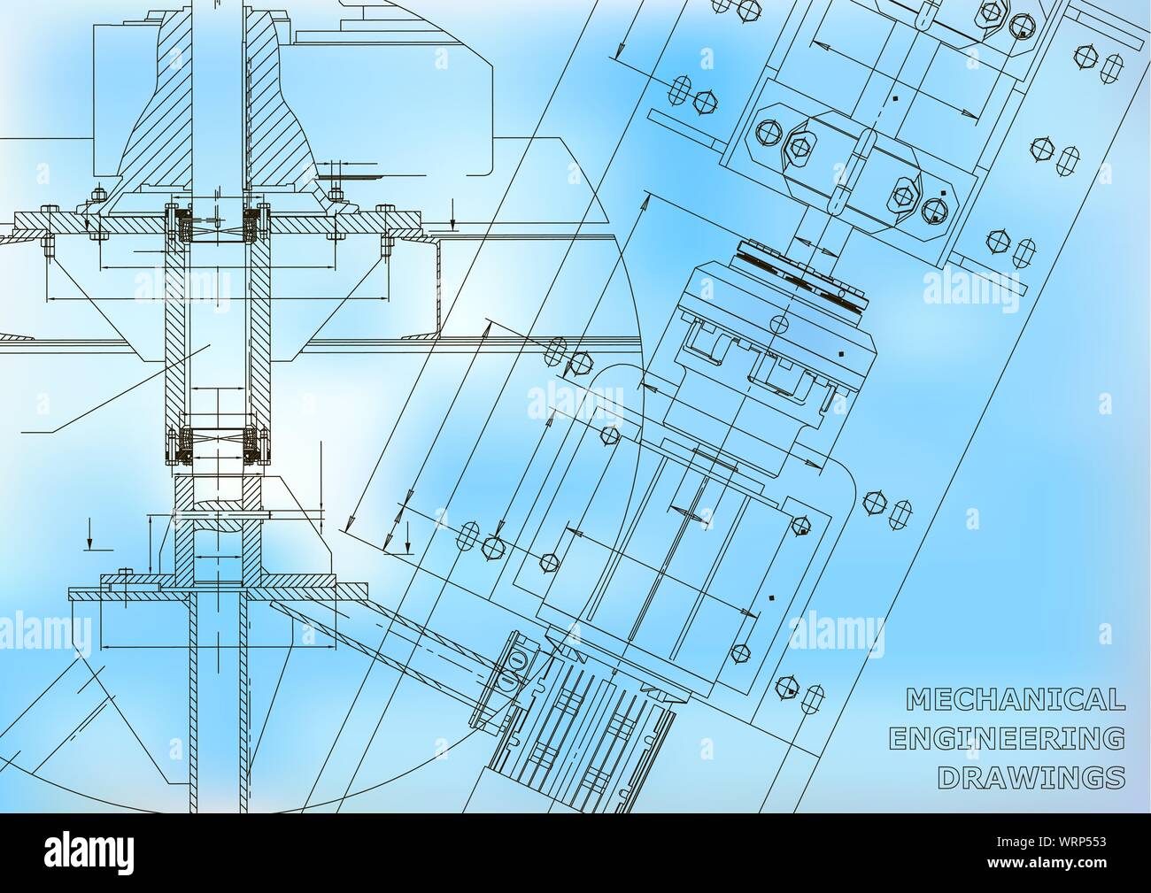 Mechanical engineering drawings. Technical Design. Blueprints. Blue ...