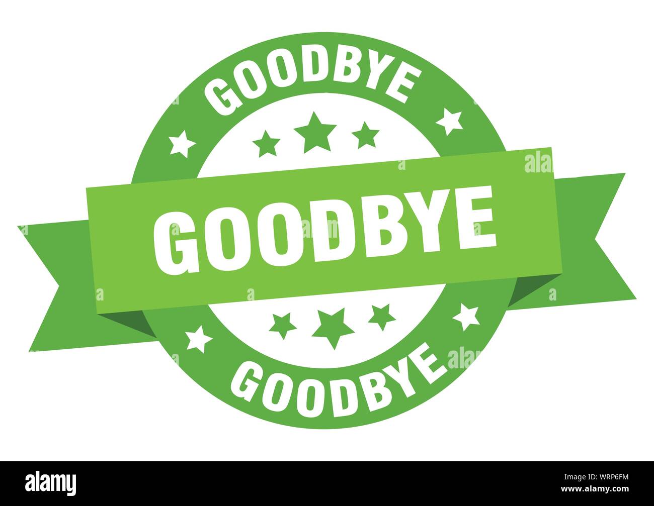 goodbye ribbon. goodbye round green sign. goodbye Stock Vector Image ...