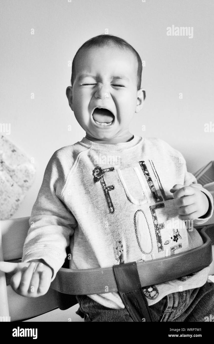 Baby Boy Crying Stock Photo - Alamy