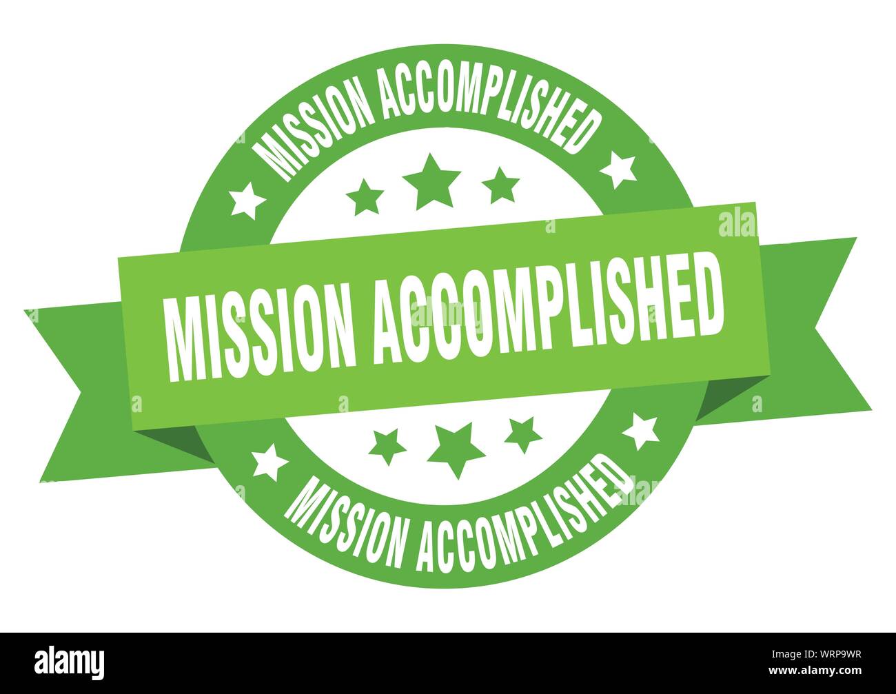 mission accomplished ribbon. mission accomplished round green sign ...