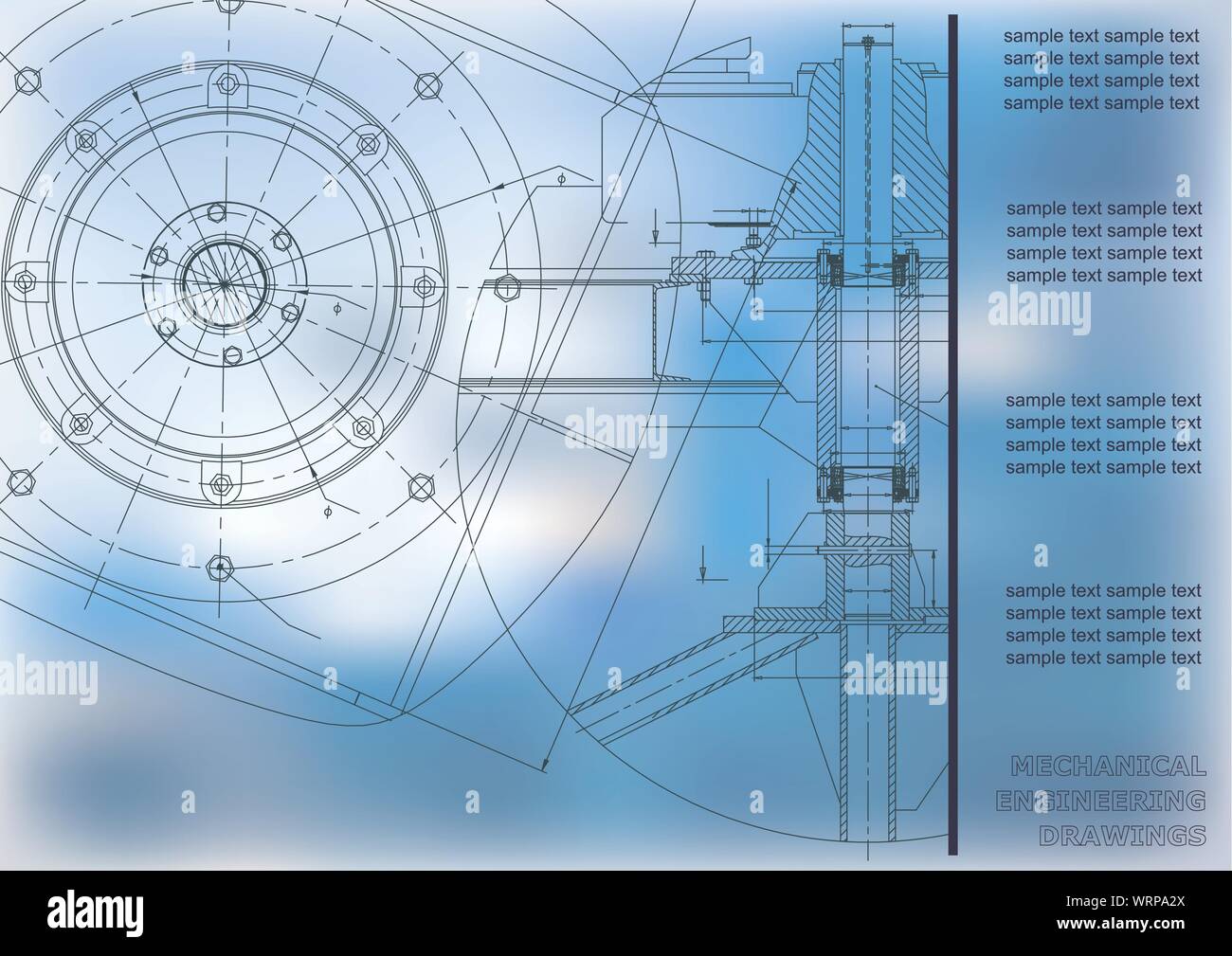 Mechanical engineering drawings. Vector engineering drawing Stock ...