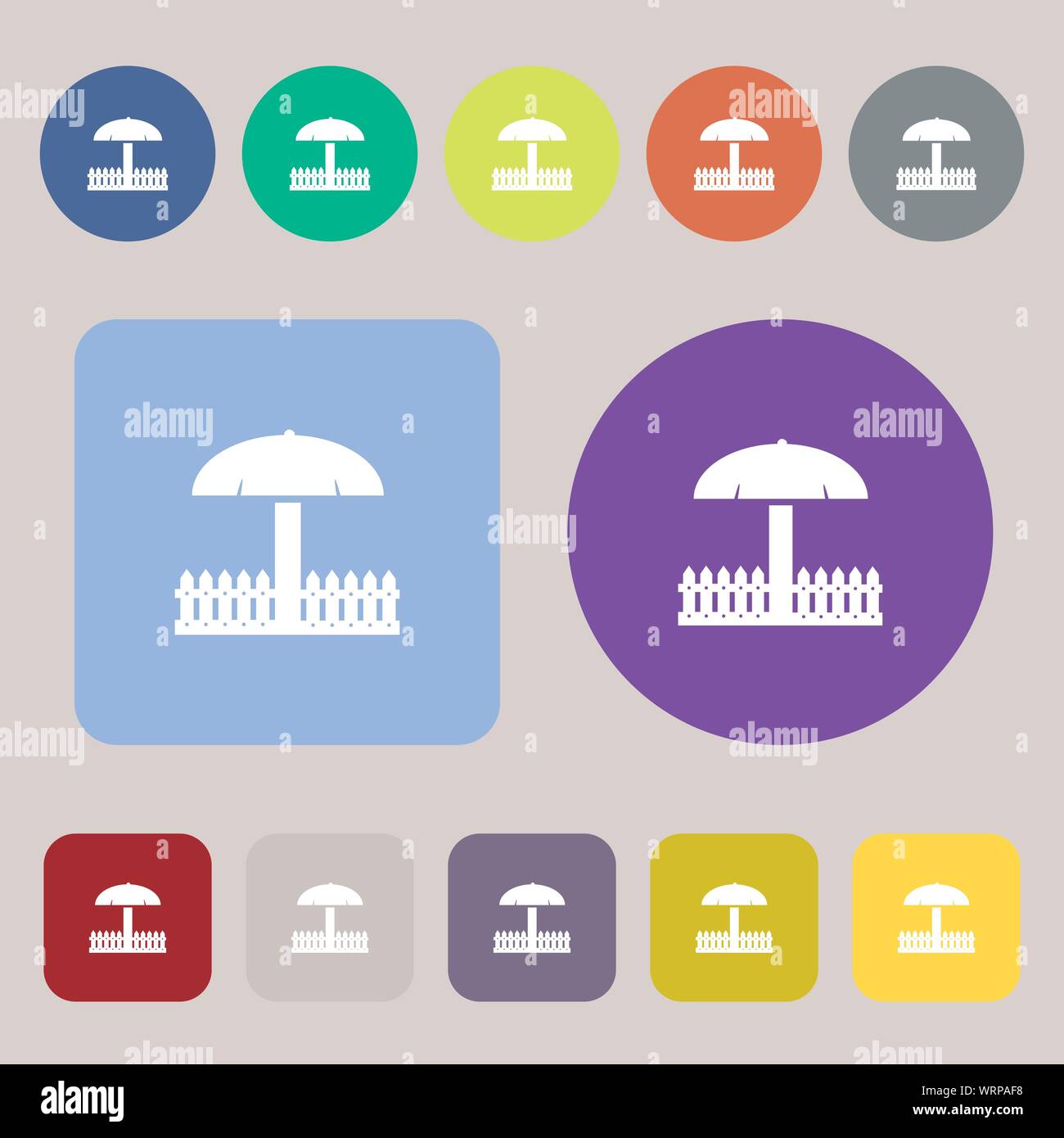 Sandbox icon sign. 12 colored buttons. Flat design. Vector Stock Vector ...