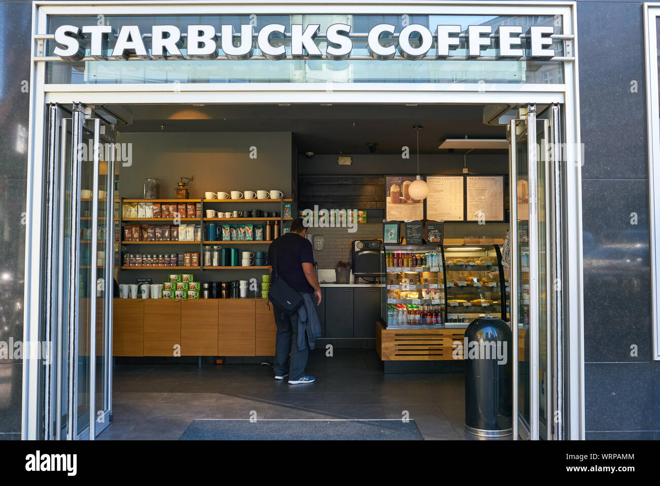COLOGNE, GERMANY - CIRCA SEPTEMBER, 2018: entrance to Starbucks Coffee ...