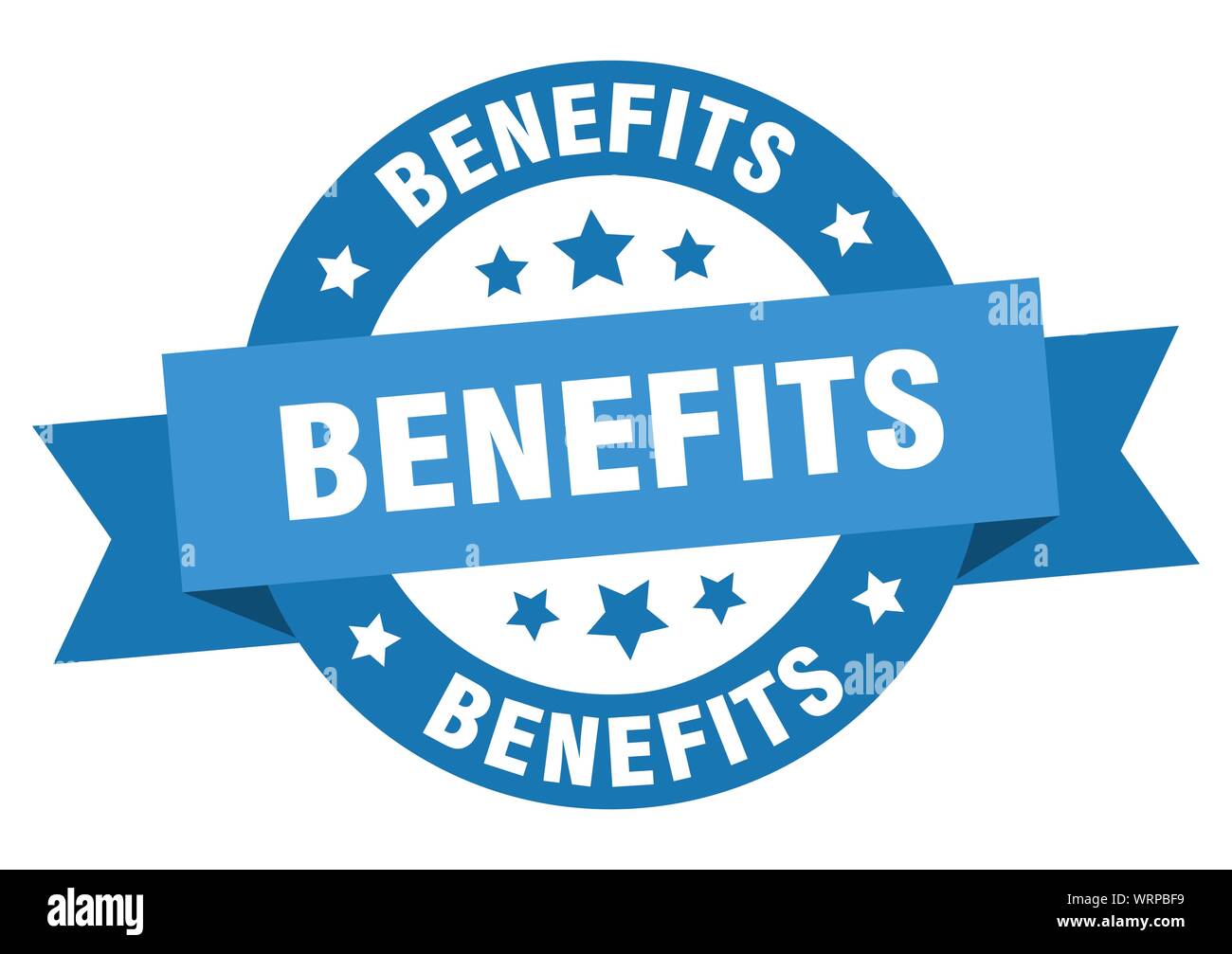 benefits ribbon. benefits round blue sign. benefits Stock Vector Image ...