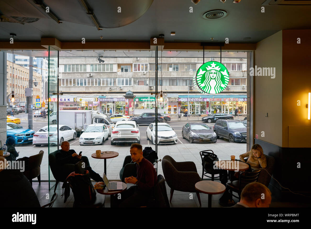 Street moscow starbucks cafe hi-res stock photography and images - Alamy