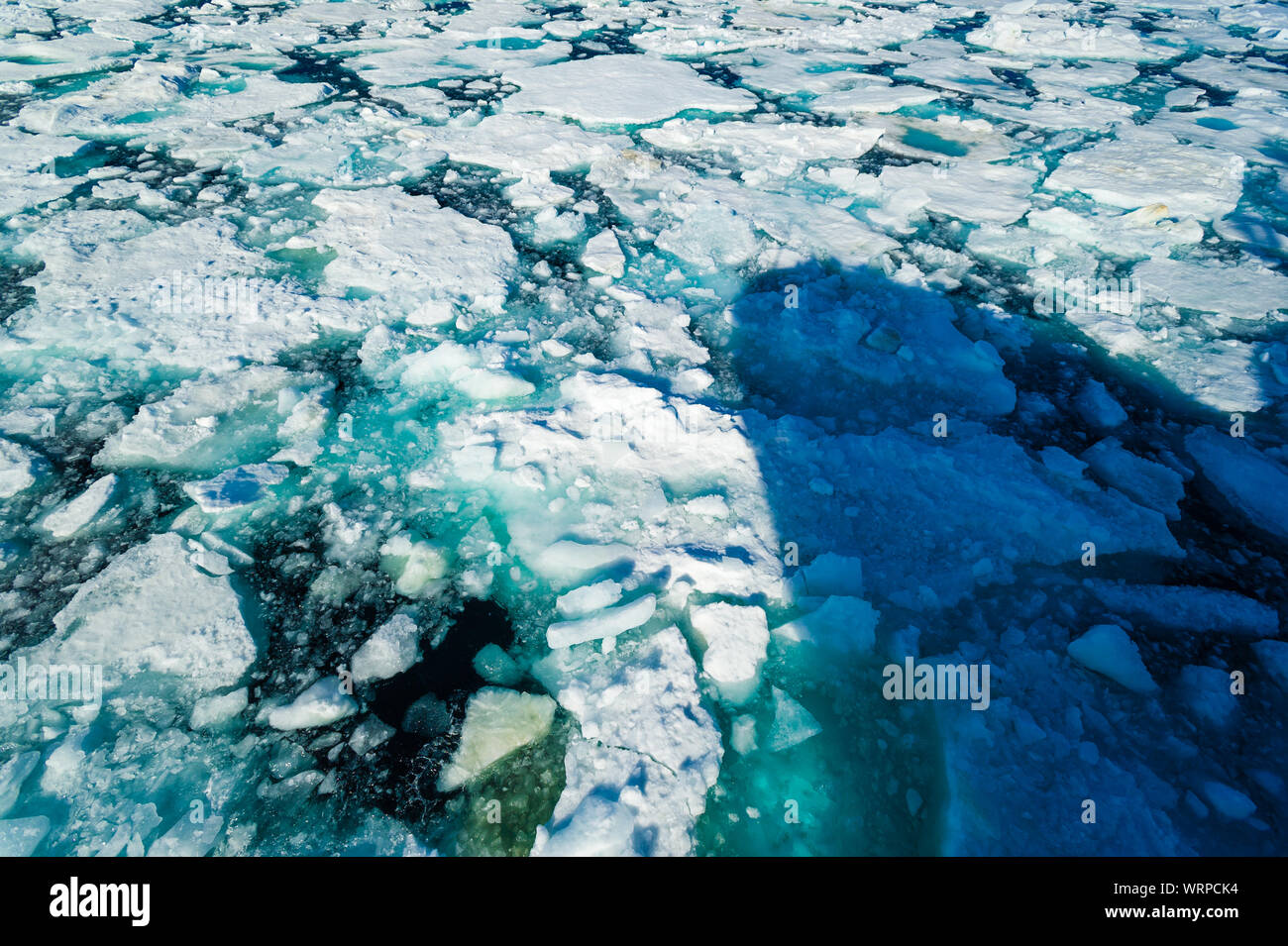 Bow of ice breaker going through ice in the Arctic Circle Stock Photo ...