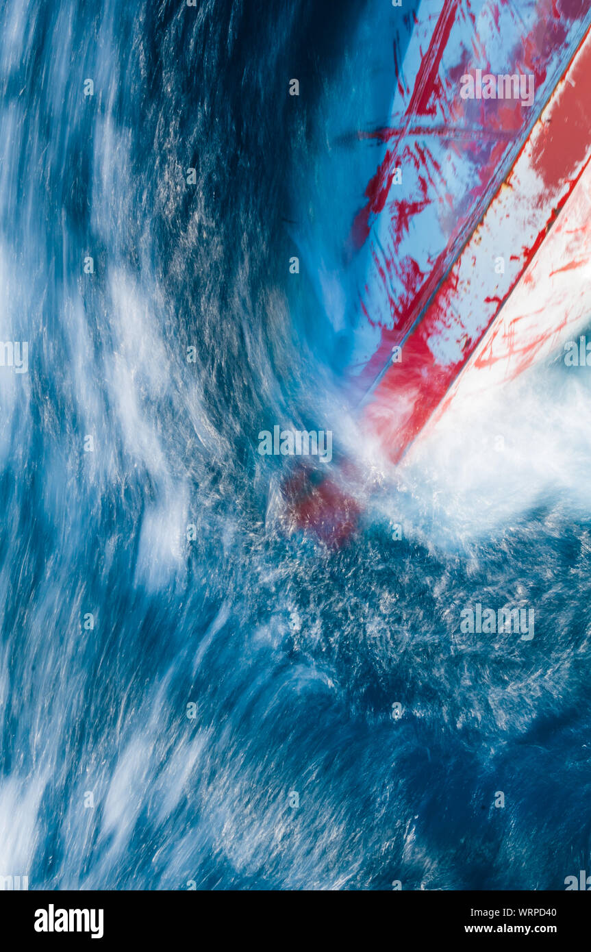 Bow of ice breaker going through ice in the Arctic Circle Stock Photo ...