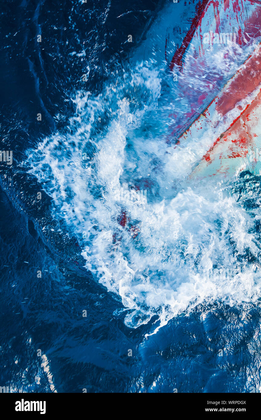 Bow of ice breaker going through ice in the Arctic Circle Stock Photo ...