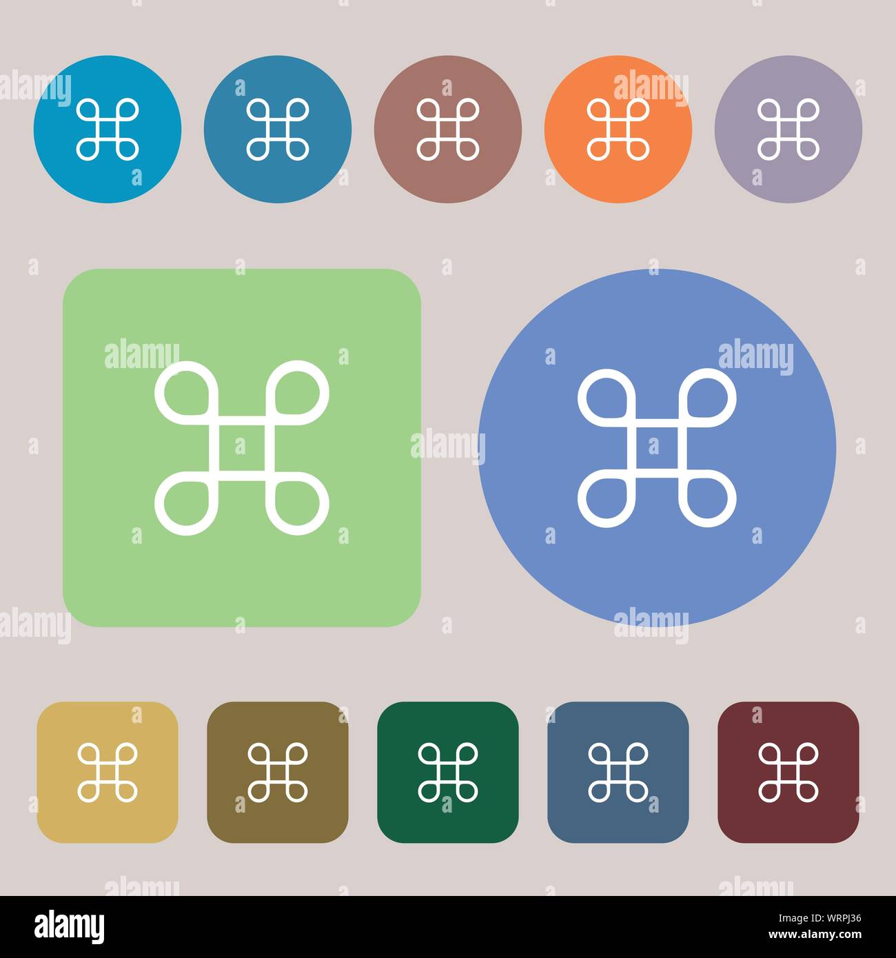 Keyboard Maestro icon. 12 colored buttons. Flat design. Vector Stock ...