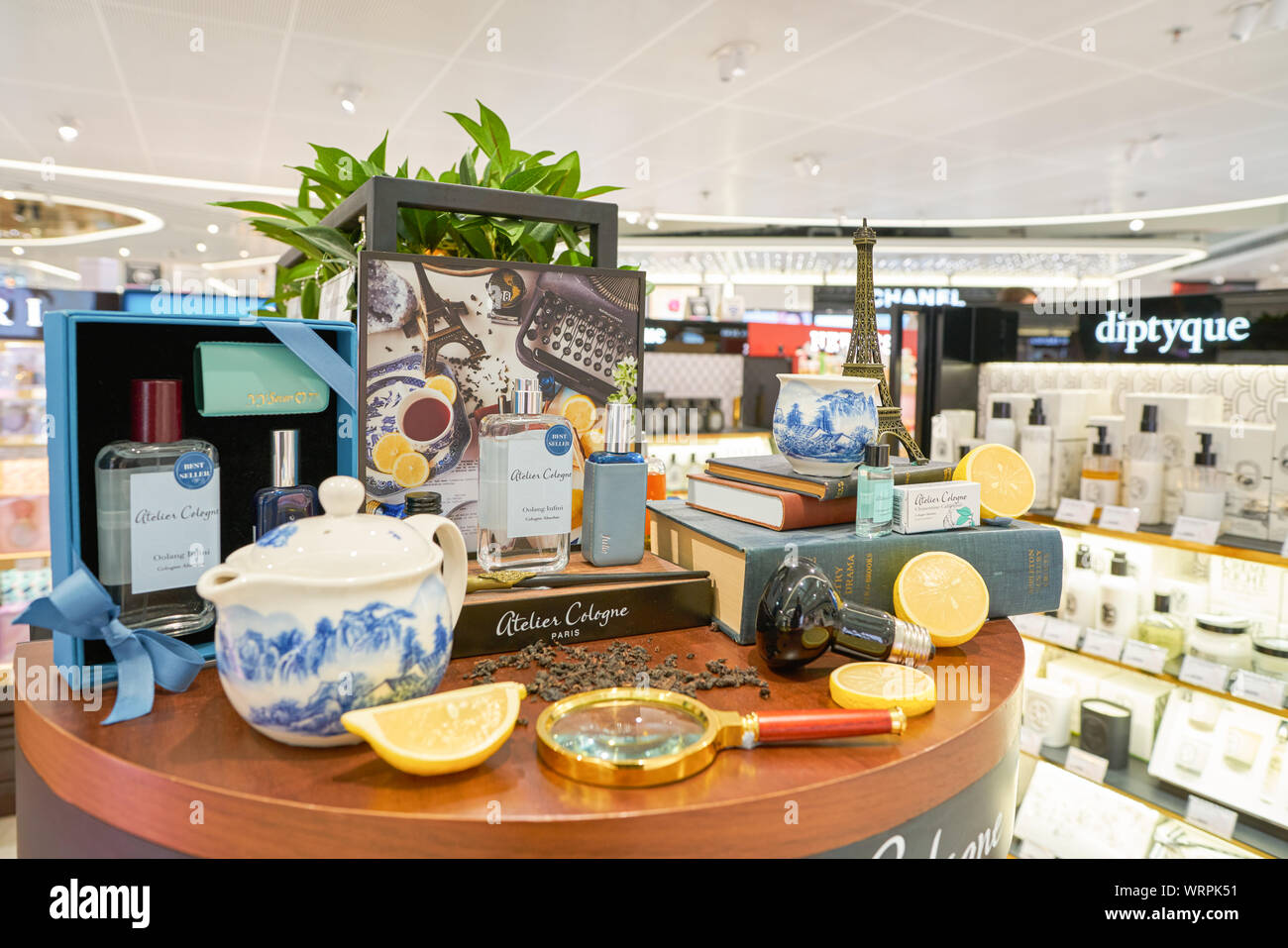 HONG KONG, CHINA - CIRCA APRIL, 2019: Atelier Cologne fragrances on ...
