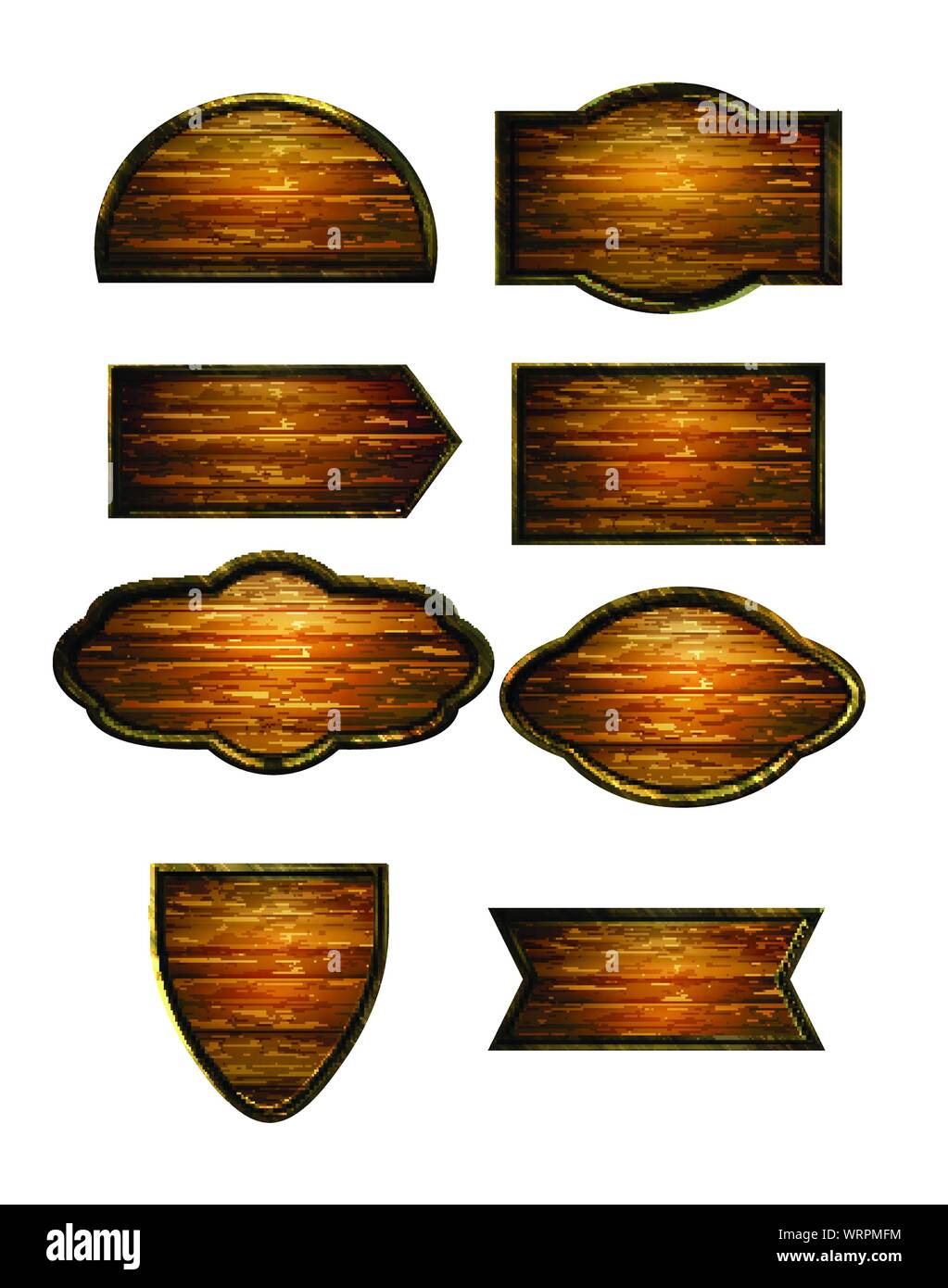 Vector realistic illustration of wooden signboard Stock Vector Image ...