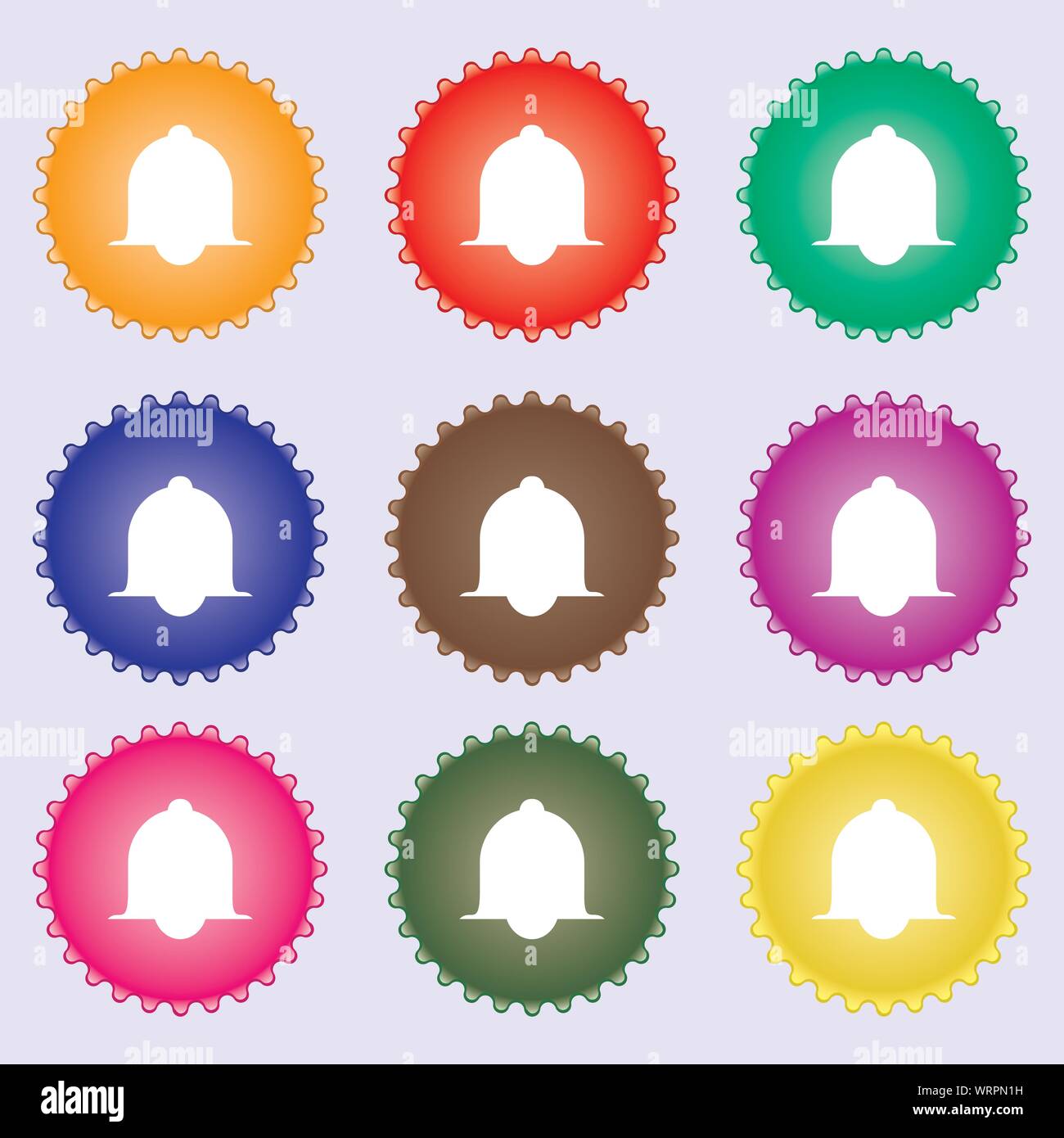 Alarm bell sign icon. Wake up alarm symbol. Speech bubbles information ...