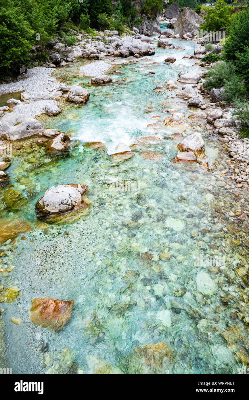 River Lumi i Vablones in National Park Valbona in Albania, Europe Stock ...