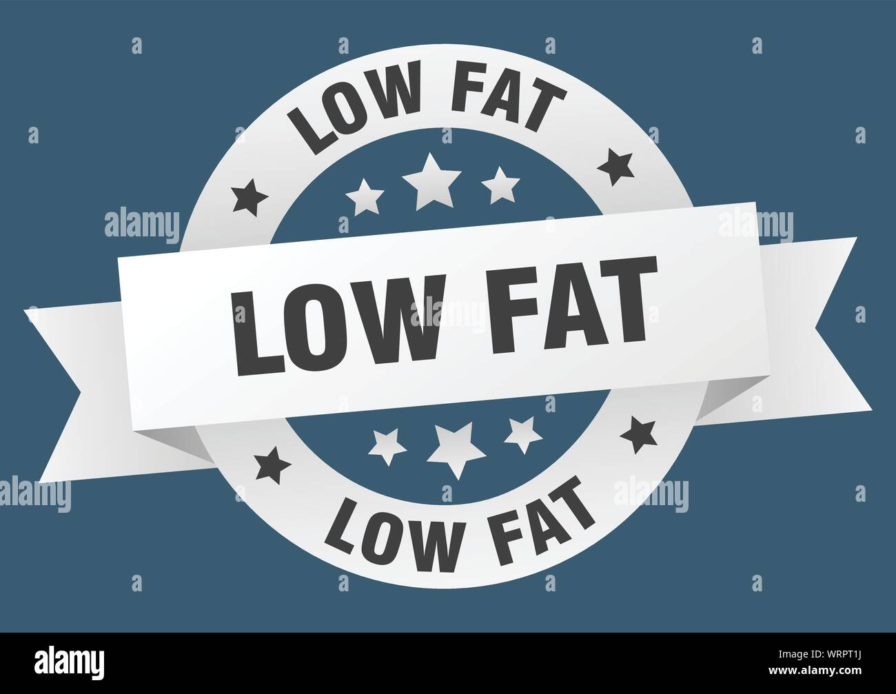 low fat ribbon. low fat round white sign. low fat Stock Vector Image ...