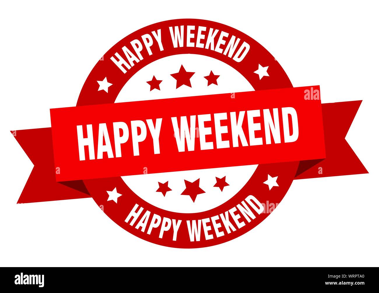 happy weekend ribbon. happy weekend round red sign. happy weekend Stock ...