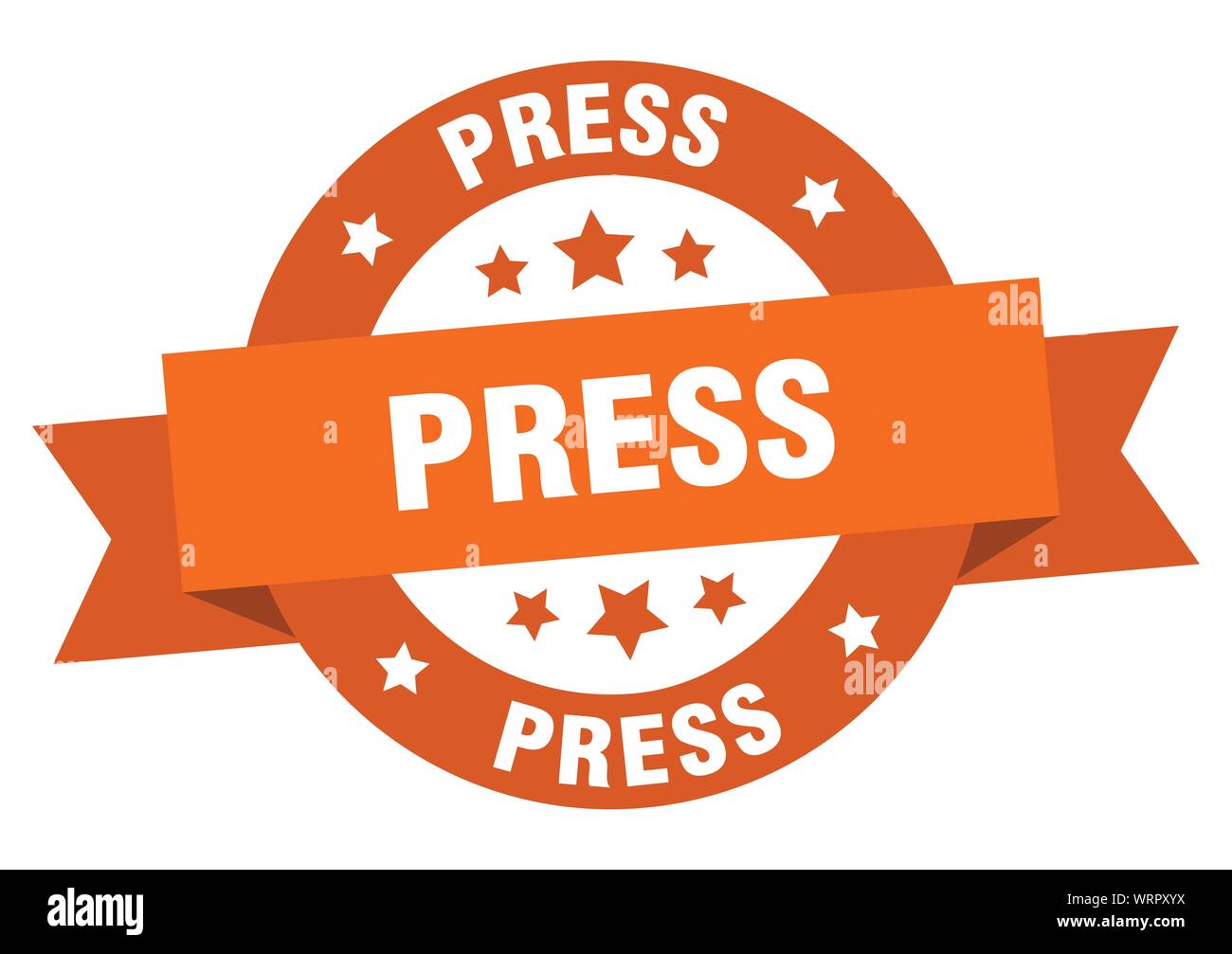 press ribbon. press round orange sign. press Stock Vector Image & Art ...