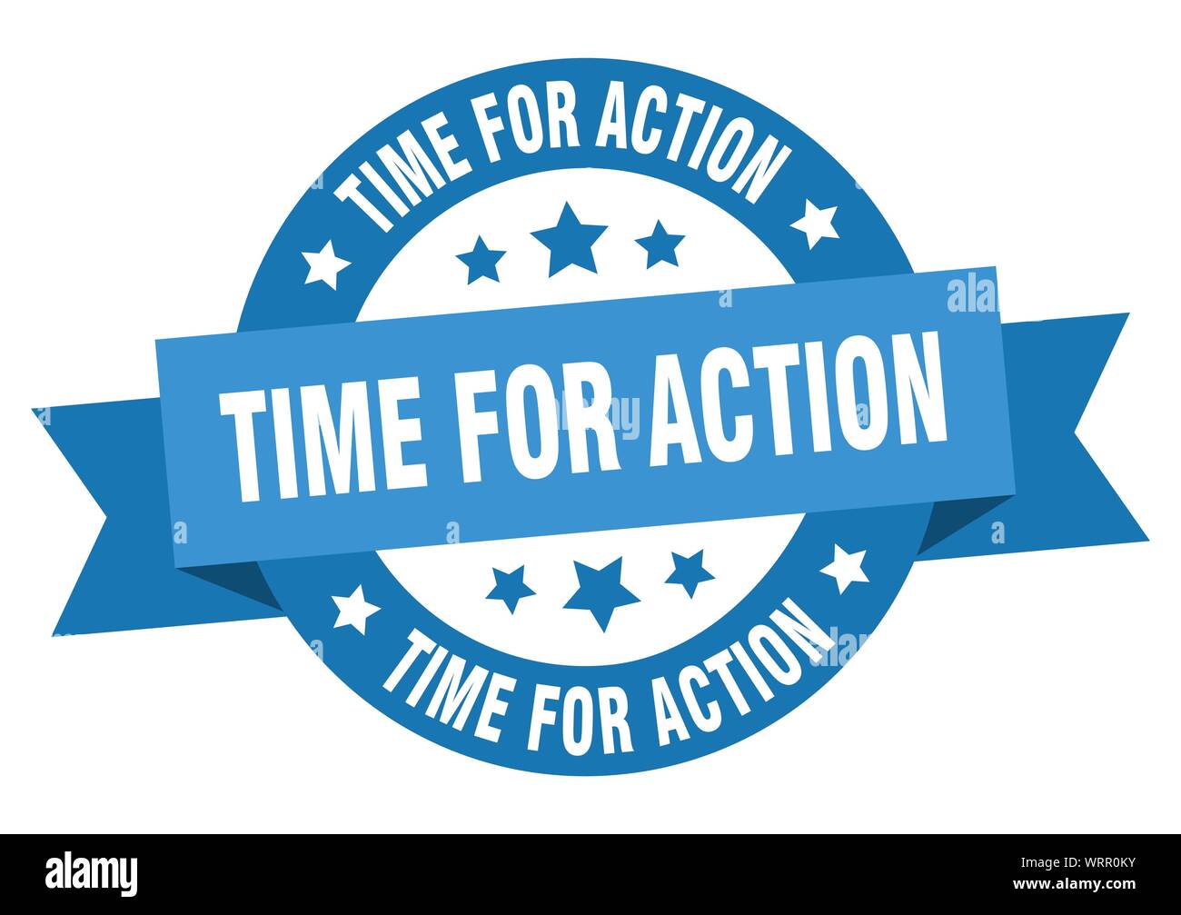 Time action ribbon label hi-res stock photography and images - Alamy