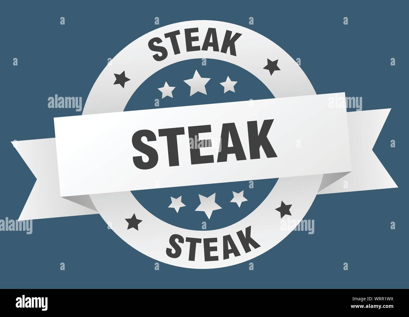 steak ribbon. steak round white sign. steak Stock Vector Image & Art ...