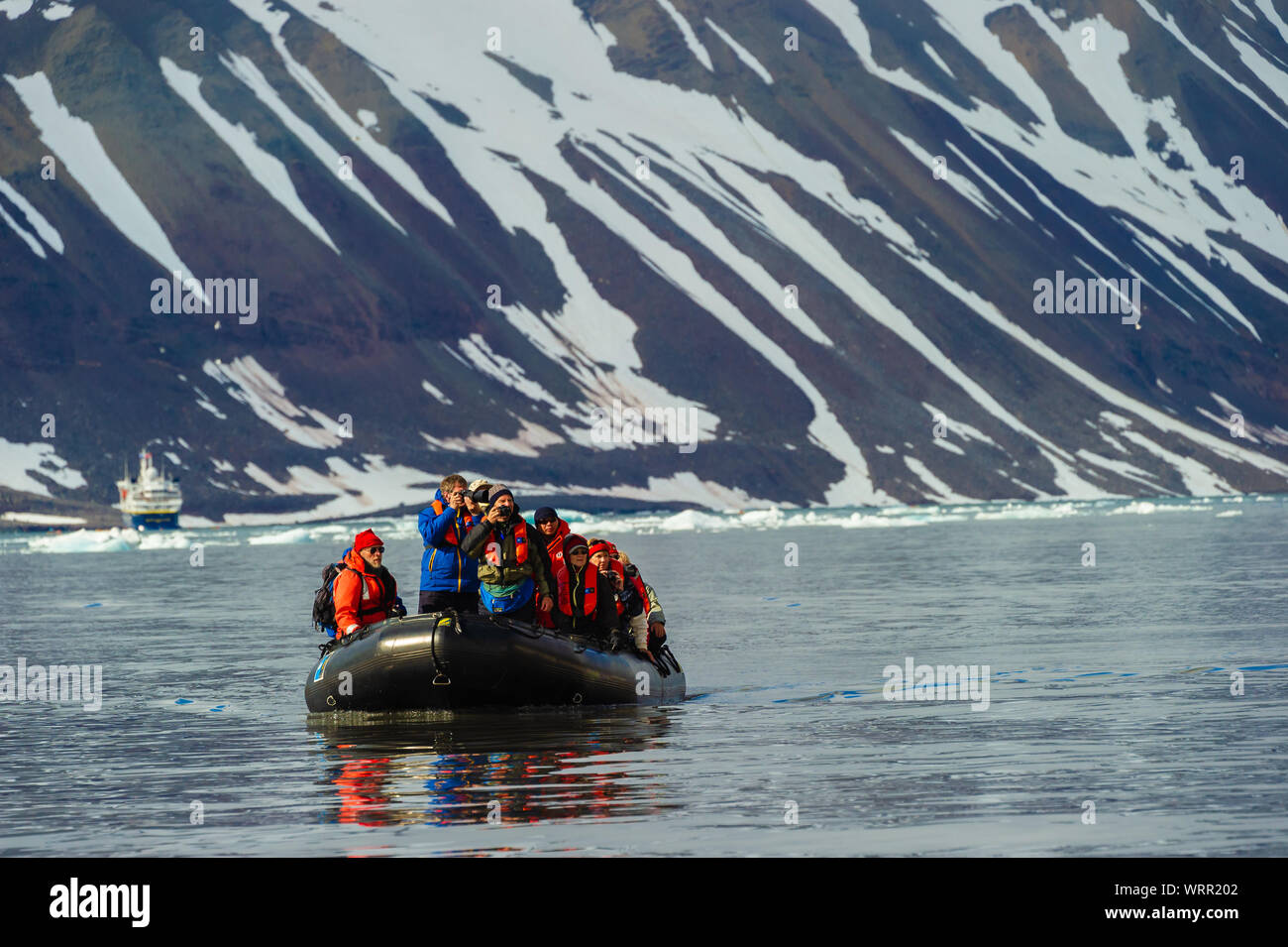 Tourists from the National Geographic Explorer cruise ship on ...