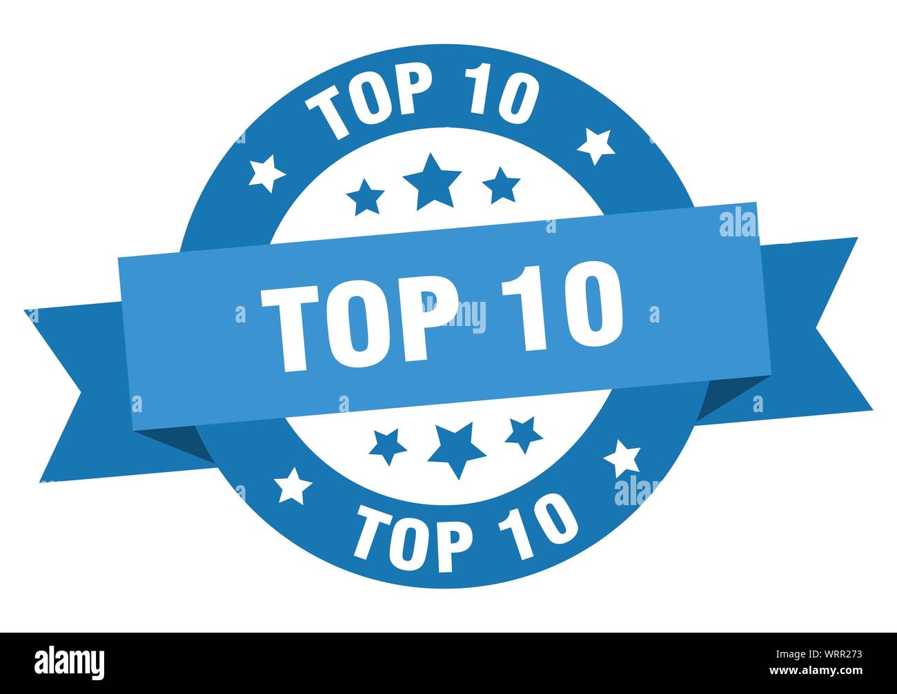 top 10 ribbon. top 10 round blue sign. top 10 Stock Vector Image & Art ...