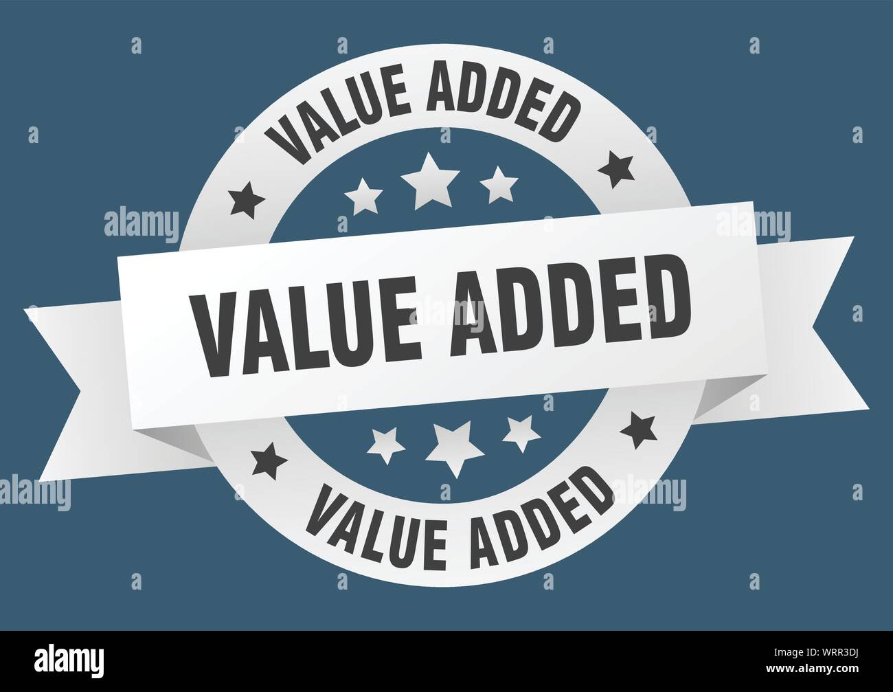 value added ribbon. value added round white sign. value added Stock ...