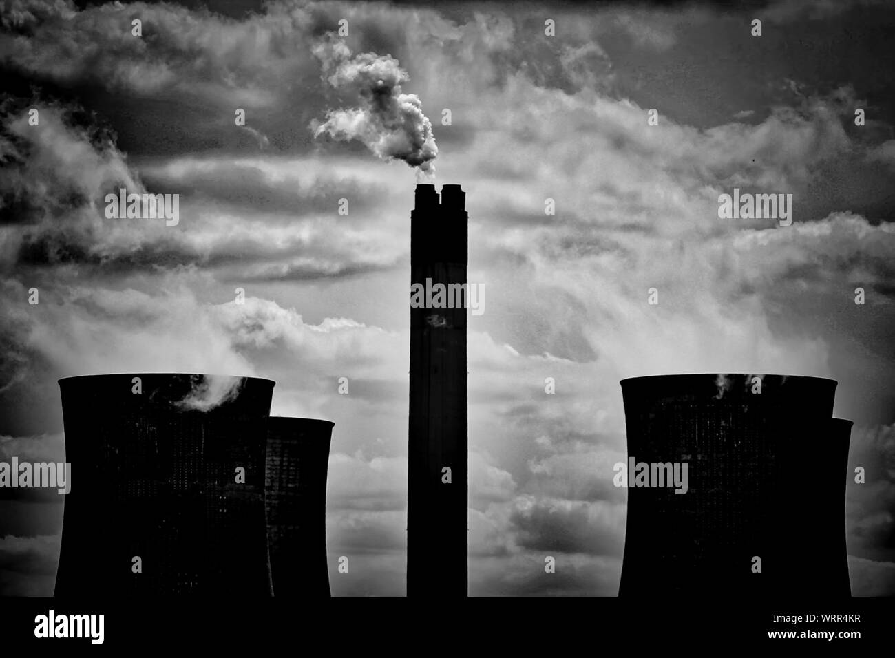 Smoke smoke stack pollution Black and White Stock Photos & Images - Alamy