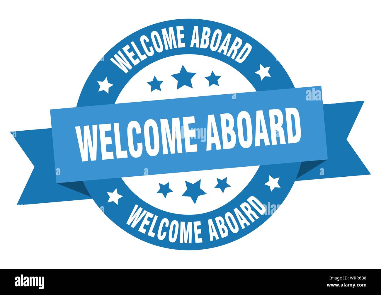 welcome aboard ribbon. welcome aboard round blue sign. welcome aboard ...