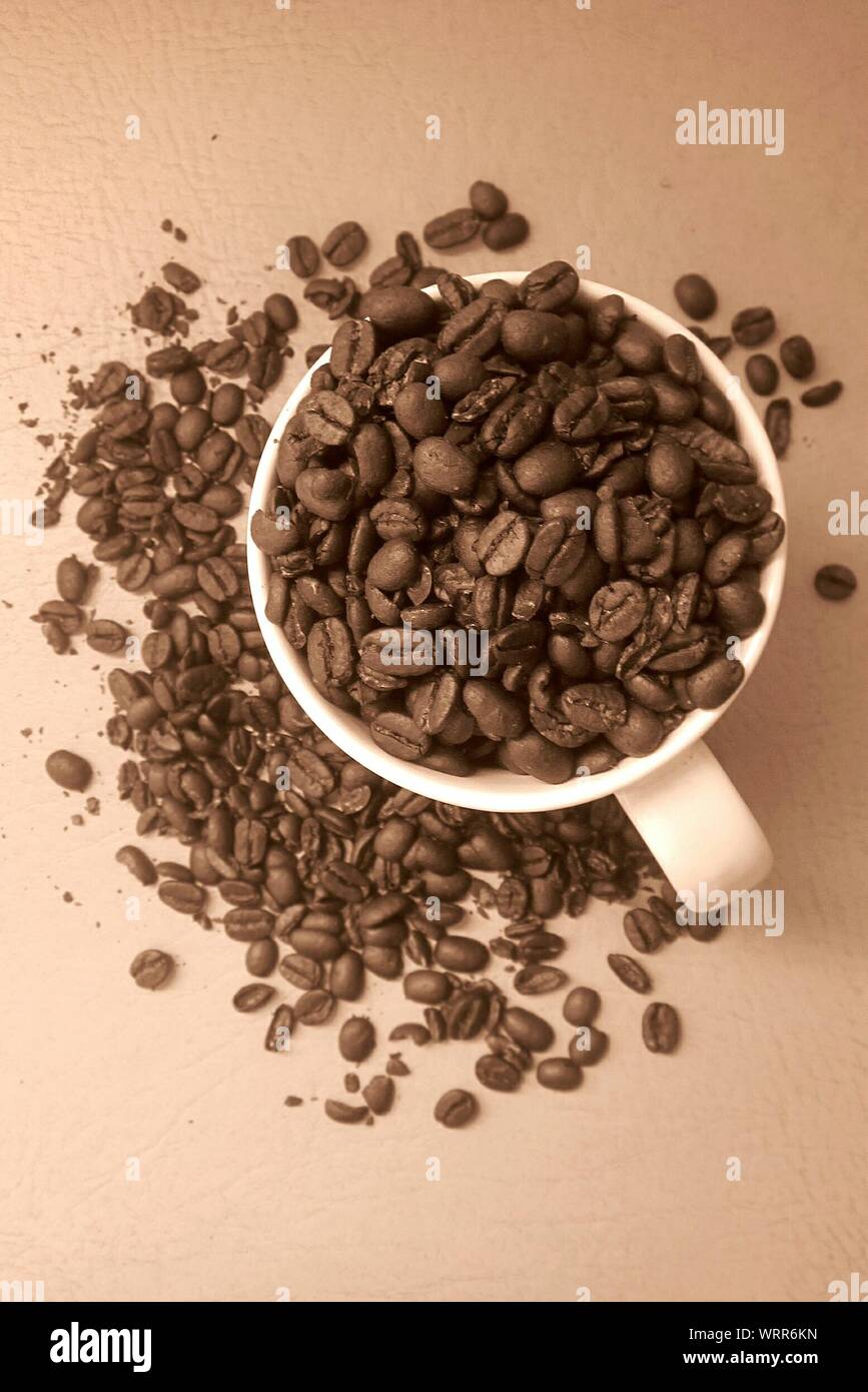 Overhead cup coffee hi-res stock photography and images - Alamy