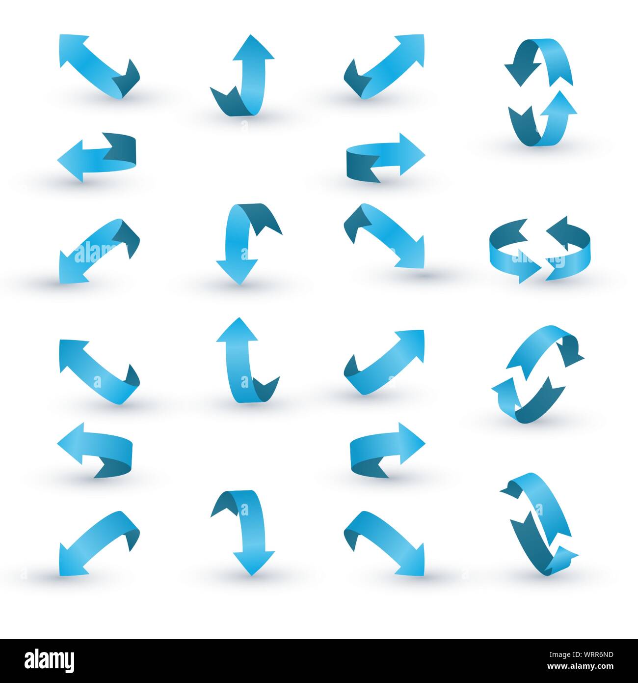 Blue ribbon arrow set. Arrow stickerst various angles and directions ...