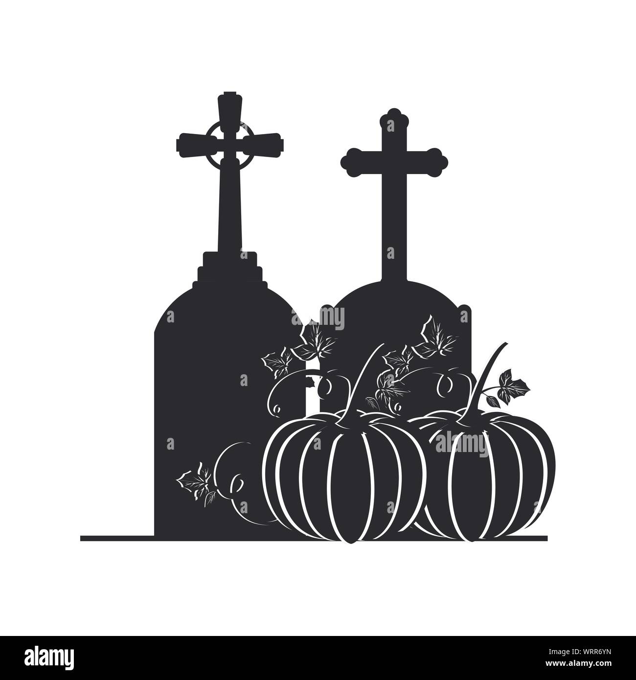 Scary carved pumpkin on Black and White Stock Photos & Images - Alamy